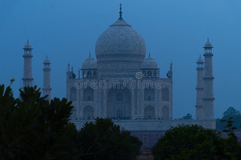 View of Taj Mahal from Mehtab Bagh at Sunset Stock Photo - Image of ...