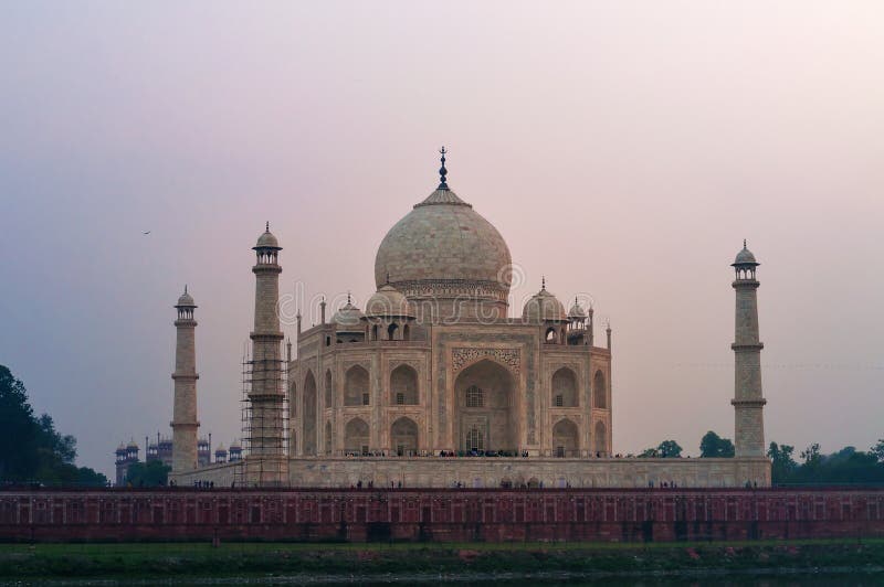 View of Taj Mahal from Mehtab Bagh at Sunset Stock Image - Image of ...