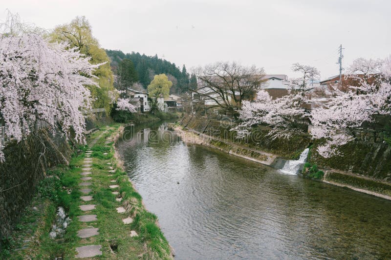 View of Takayama during the Spring Season Stock Photo - Image of bridge ...