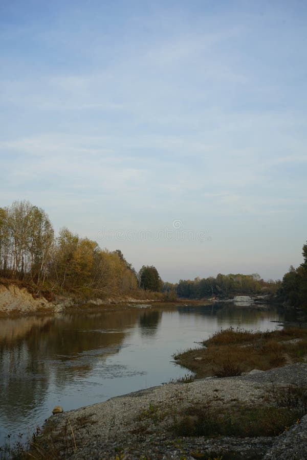 View of the Tanaro River in the Langhe, Piedmont Italy Stock Image ...