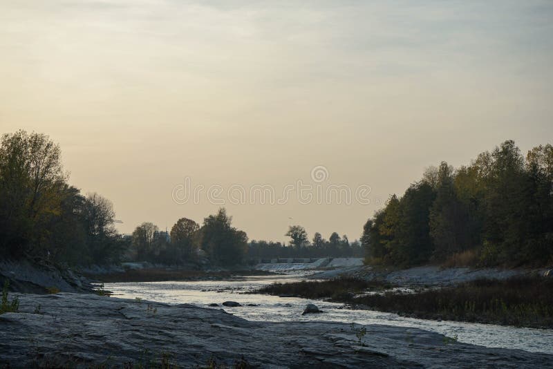 View of the Tanaro River in the Langhe, Piedmont Italy Stock Image ...