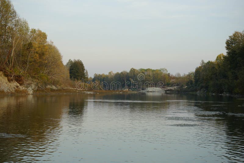 View of the Tanaro River in the Langhe, Piedmont Italy Stock Image ...