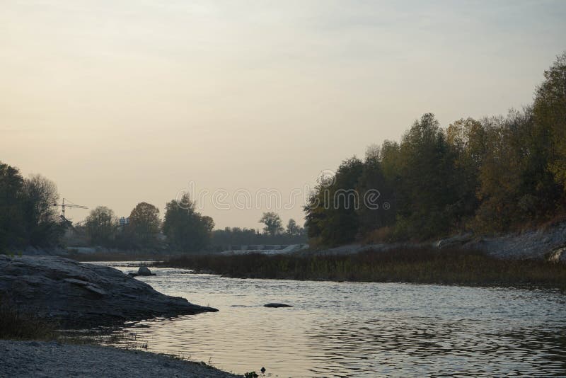 View of the Tanaro River in the Langhe, Piedmont Italy Stock Image ...