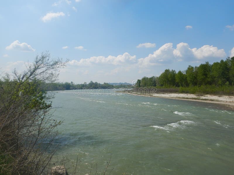 View of the Tanaro River in the Langhe, Piedmont Italy Stock Image ...