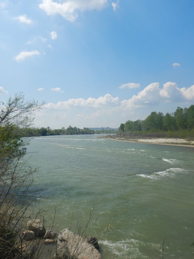 View of the Tanaro River in the Langhe, Piedmont Italy Stock Image ...
