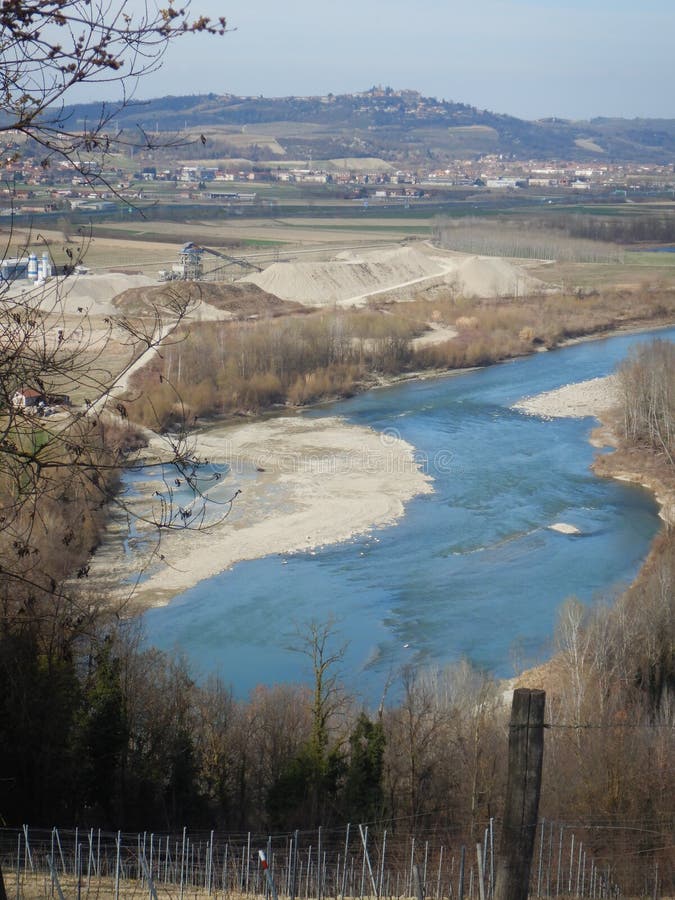 View of the Tanaro River in the Langhe, Piedmont Italy Stock Photo ...