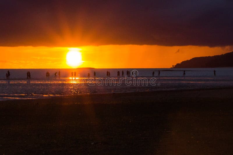 Sunset Beach stock image. Image of beach, sabah, tanjung - 107012897