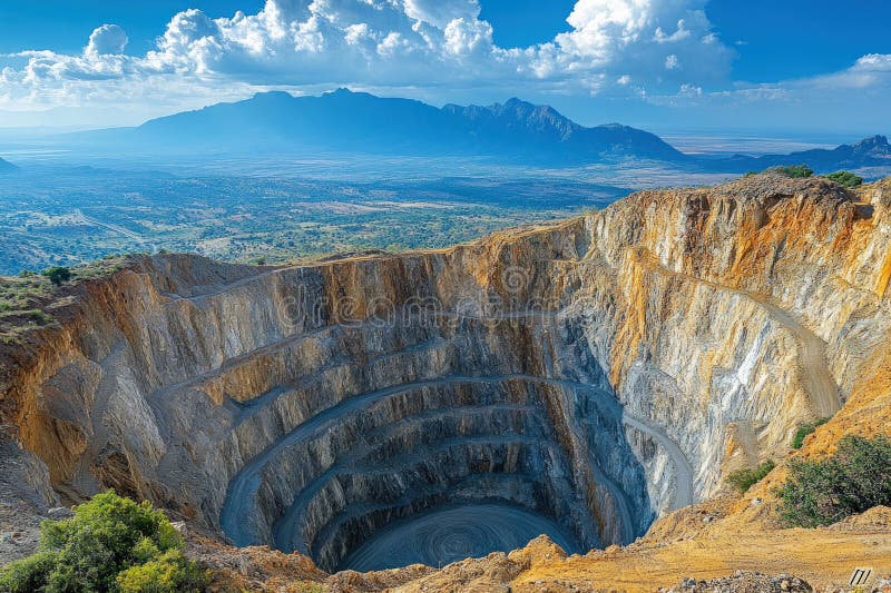A View of a Tanzanite Mine in Tanzania, Showcasing the Mining Process ...
