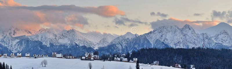 View of the Tatra Mountains. Stock Photo - Image of town, skyline ...