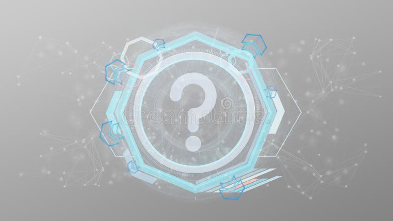 Technology Question Mark Icon on a Circle Isolated on a Background 3d ...