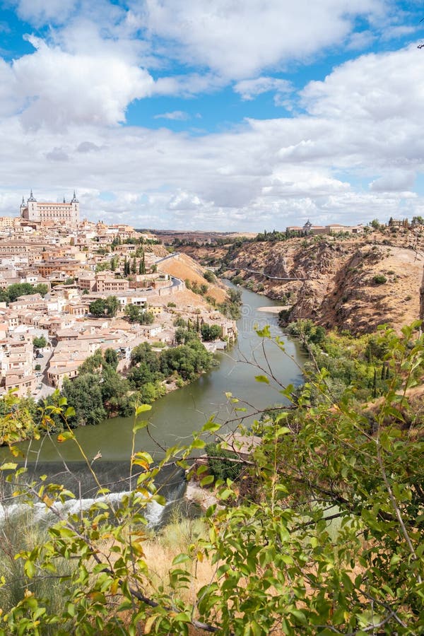 View of Tegus River in Toledo, Spain, UNESCO World Heritage Site Stock ...