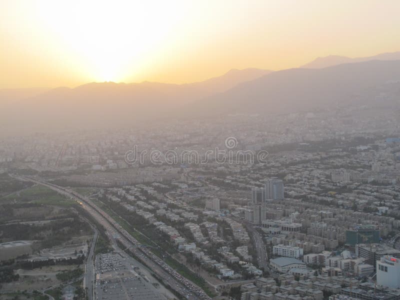 City and sunset, Teheran stock photo. Image of muslim - 44505482