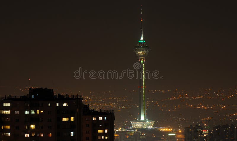 A view of Tehran stock photo. Image of light, dusk, metropolis - 345321250