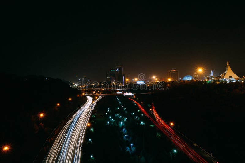 A View of Tehran at Night in Iran Editorial Stock Image - Image of asia ...