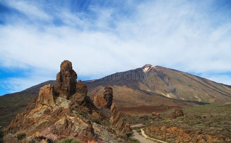 View of Teide National Park Stock Photo - Image of peak, lava: 36530142