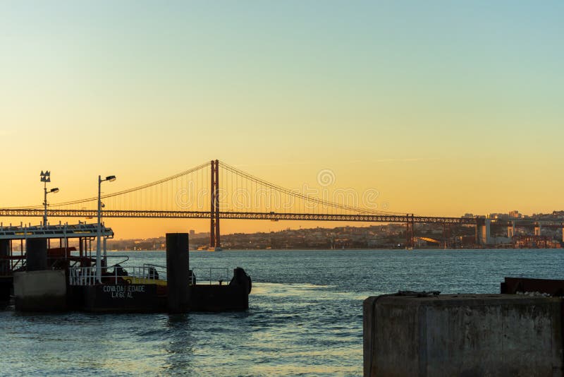 View of tejo river Lisbon editorial stock photo. Image of view - 134221308