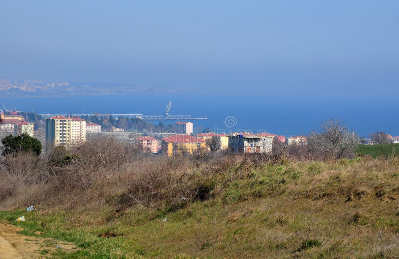 Tekirdag stock image. Image of lighthouse, beach, breakwater - 347974011