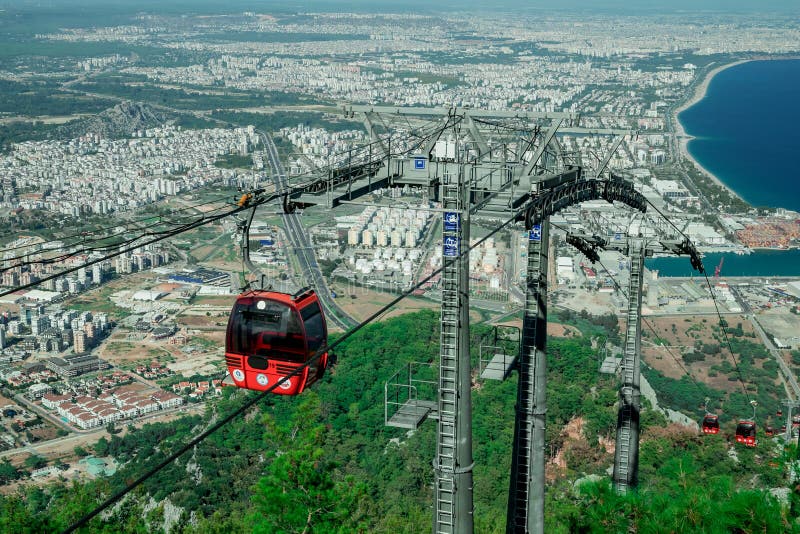 View Teleferik Tesisleri on the Cable Car in Antalya in Turkey ...