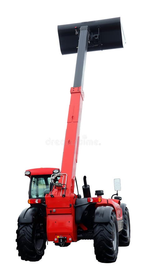 View of a Telescopic Handler Lifting a Load, Showcasing Agricultural ...