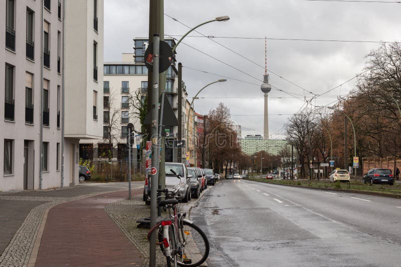 View of the Television Tower from Landsberger Allee Editorial Stock ...