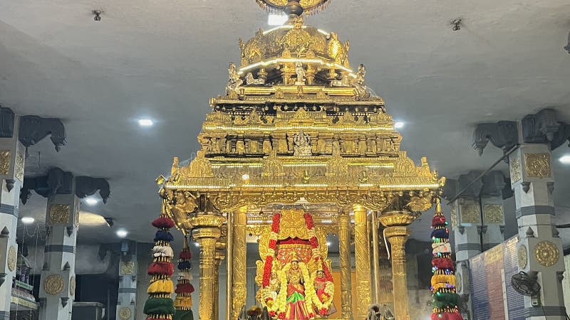 View of a Golden Temple Car or Chariot Carrying Goddess Inside the ...