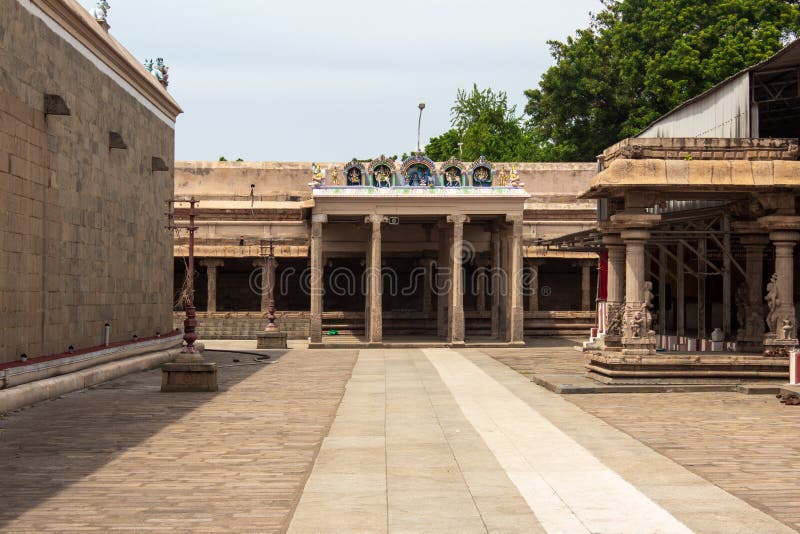 View of the Temple Corridor and Outer Complex of Jambukeswarar Temple ...