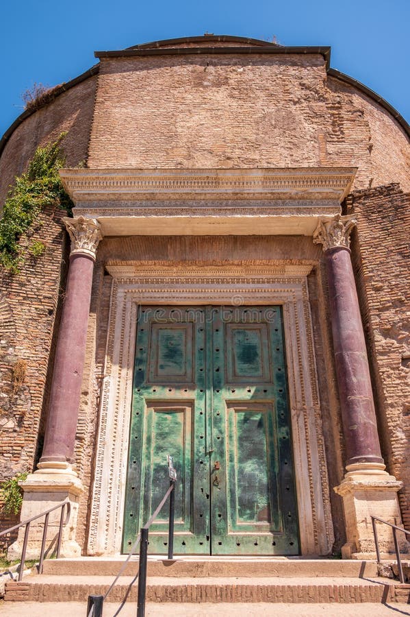 View of the Temple of Romulus Inside the Roman Forum Stock Image ...