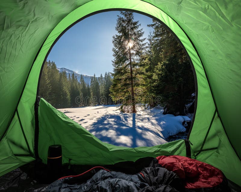 View from Tent To Austrian Alps in Spring Stock Photo - Image of ...