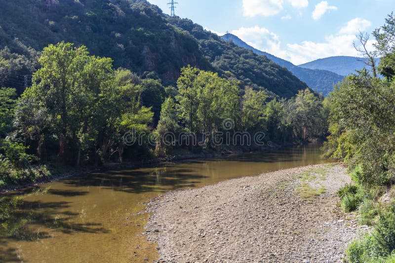 View of the Ter River between Forests, Catalonia, Spain Stock Photo ...