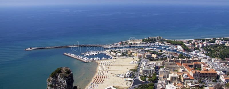 View of Terracina stock photo. Image of cityscape, harbor - 10357496