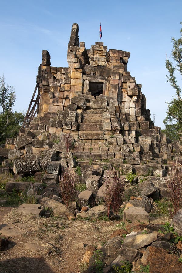 View of the 11th Century Wat Ek Phnom Stock Image - Image of laterite ...
