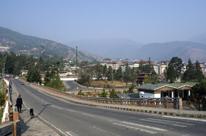 View of Thimphu City in Bhutan during Spring Season Editorial Stock ...