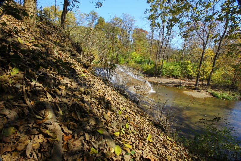 View of Thistlethwaite Falls Park, Richmond, Indiana Stock Photo ...
