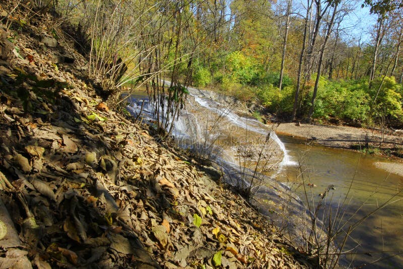 View of Thistlethwaite Falls Park, Richmond, Indiana Stock Image ...