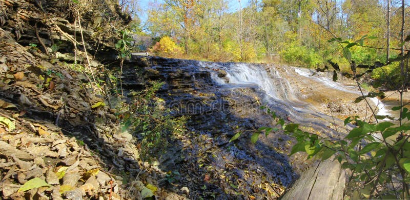 View of Thistlethwaite Falls Park, Richmond, Indiana Stock Photo ...