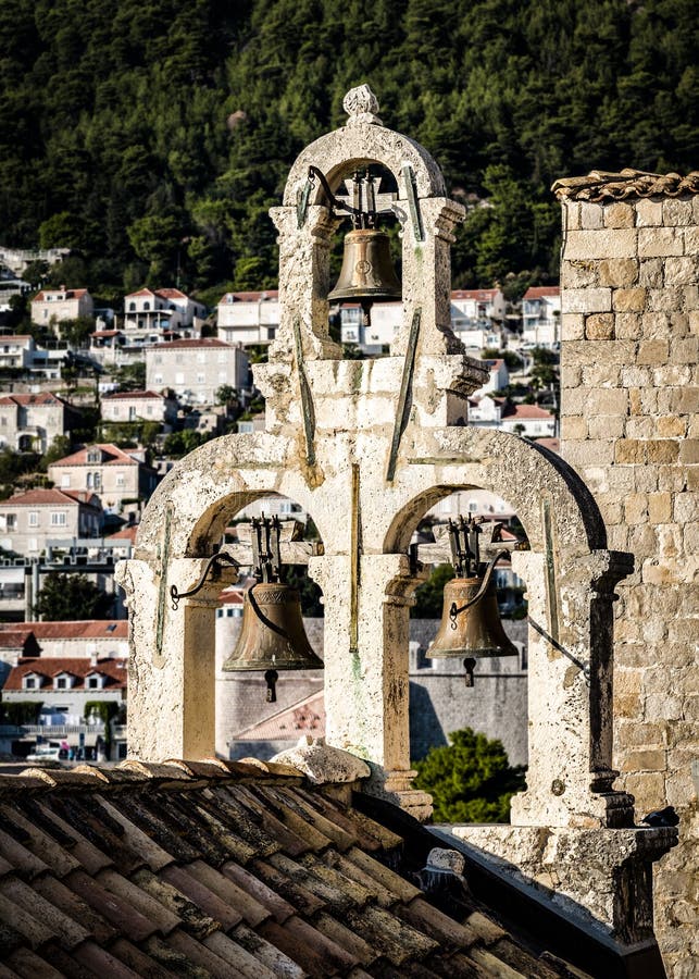 Three Bells on the Church in Dubrovnik Stock Image - Image of stone ...