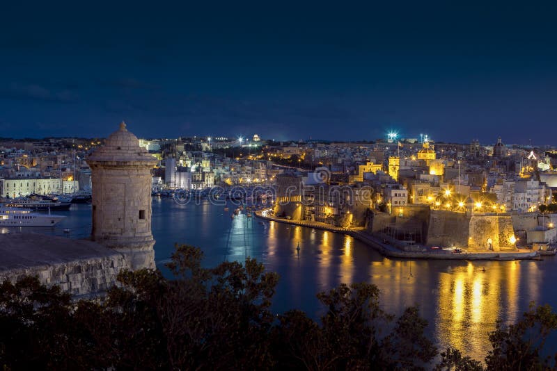 View of the Three Cities in Malta Stock Photo - Image of historical ...
