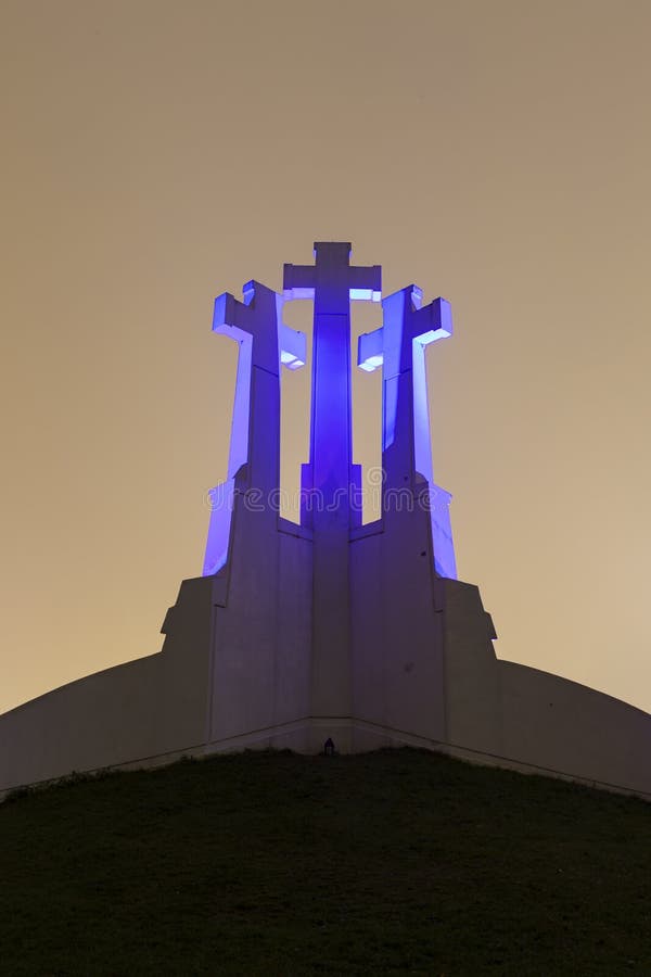 View of the Three Crosses Monument Over Looking Vilnius Stock Image ...