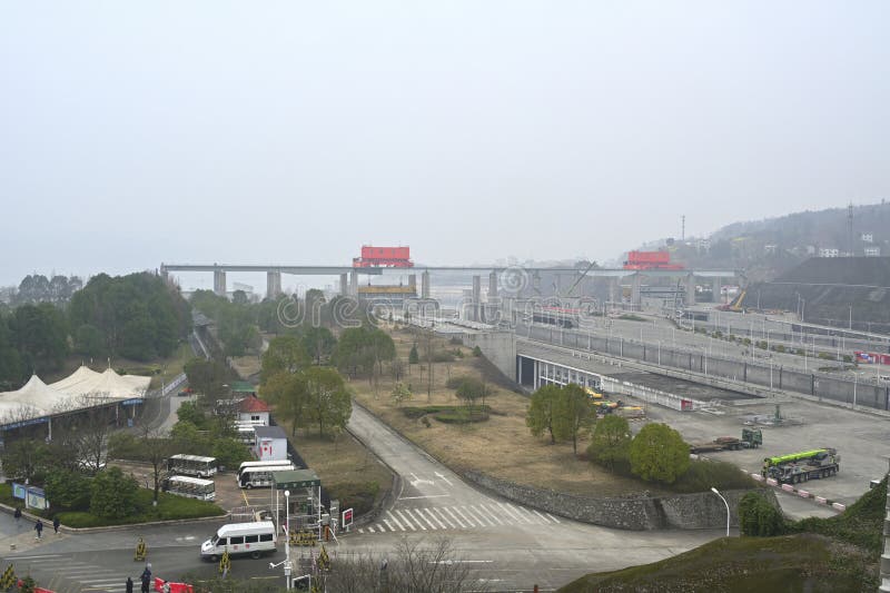 A View of the Three Gorges Dam in the Mist Editorial Photo - Image of ...