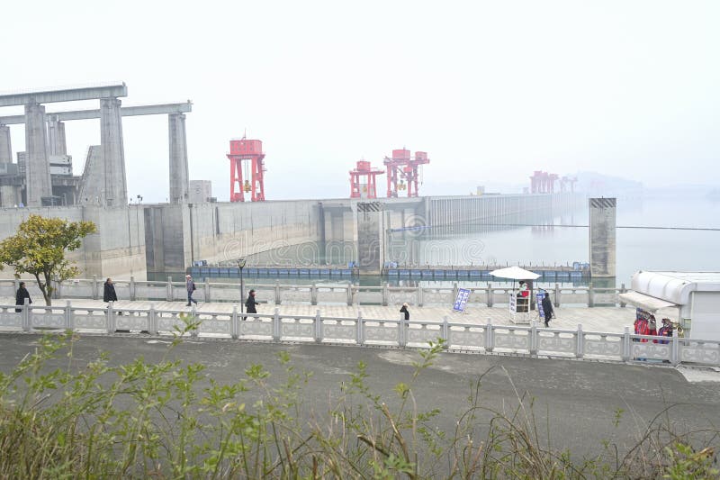 A View of the Three Gorges Dam in the Mist Editorial Photo - Image of ...