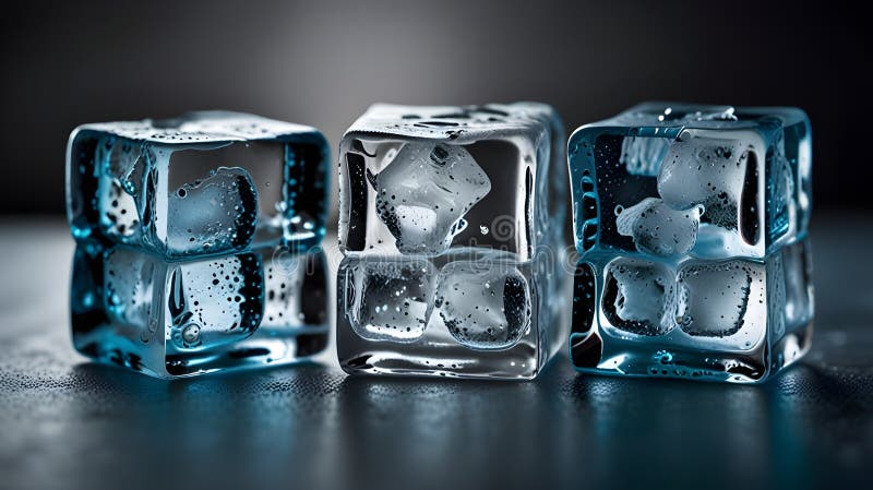 Three Ice Cubes Stacked on Top of Each Other Stock Illustration ...