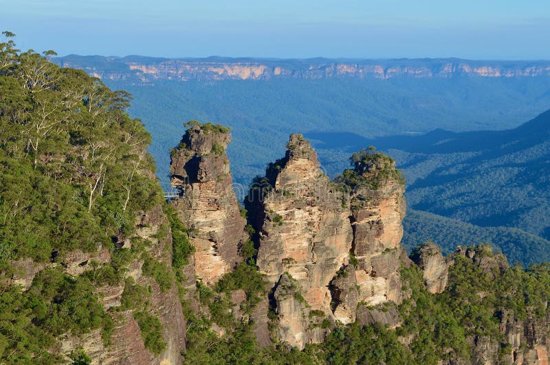 A View of the Three Sisters in the Blue Mountains Stock Photo - Image ...
