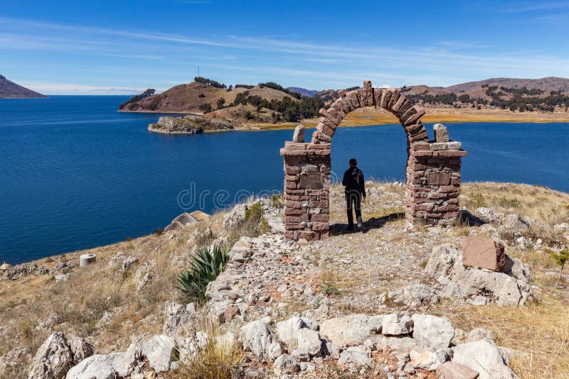 View of the Ticonata Island, Lake Titicaca, Peru Editorial Photography ...