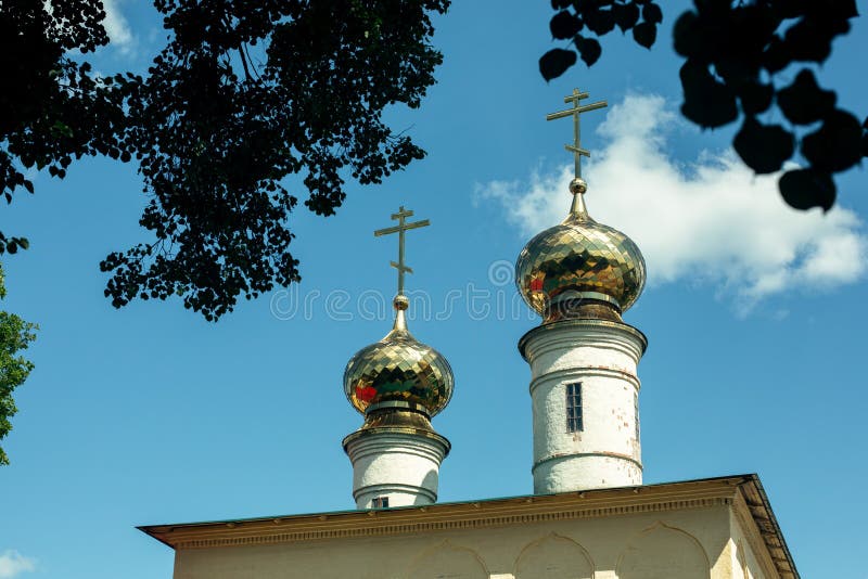 View of the Tikhvin Assumption Monastery Stock Photo - Image of ...