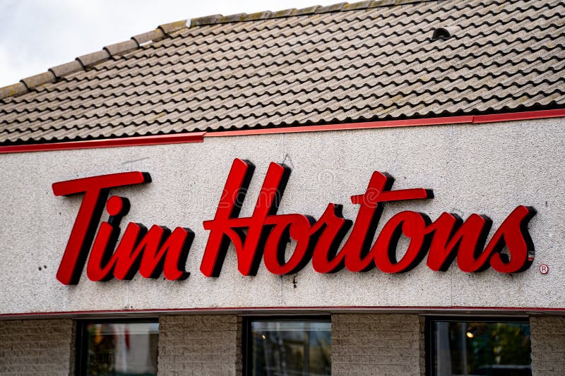 View of Tim Hortons Signage in Canada. Editorial Photo - Image of ...