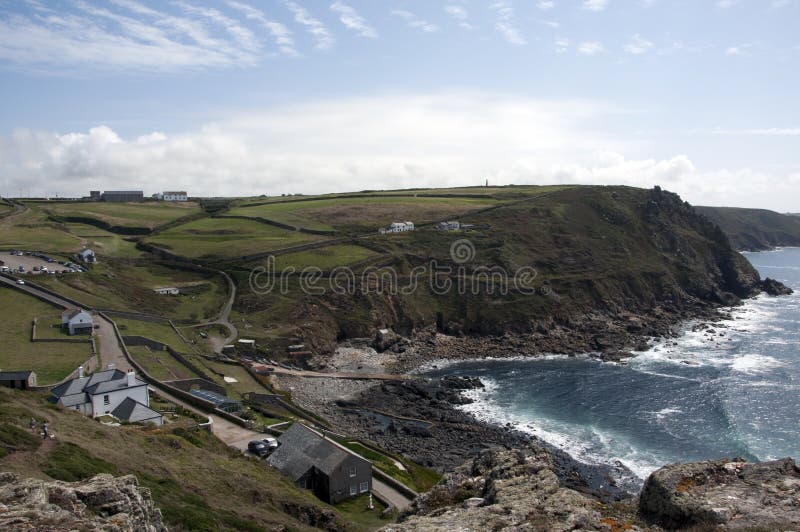 Cape Cornwall in St Just at Sunset Stock Photo - Image of horizontal ...