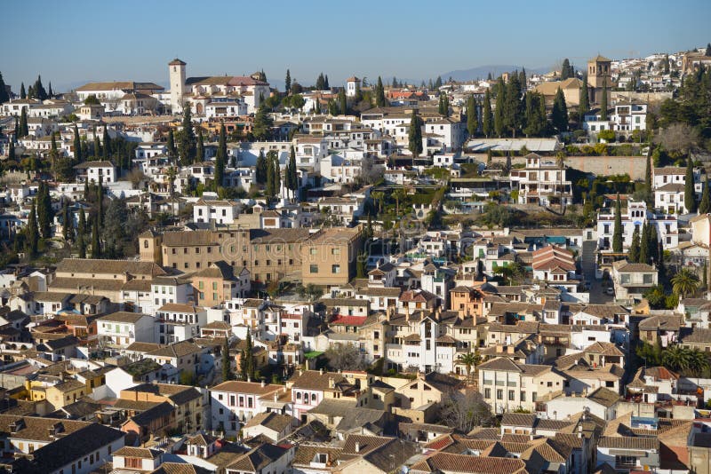 View To Albayzin, Granada, Spain Stock Image - Image of buildings, view ...