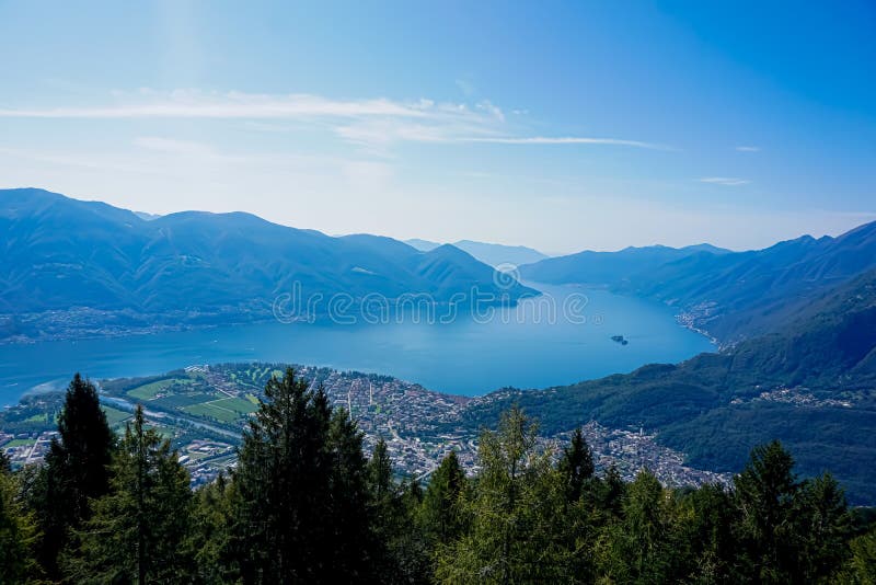 View To Ascona and Italy with Maggia Delta from Cardada Stock Image ...