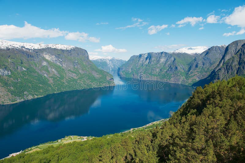 View To the Aurlandsfjord from Stegastein Viewpoint, Norway. Stock ...