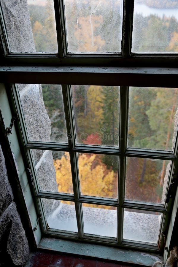 A View To a Forest from an Old Window Stock Image - Image of elisa ...